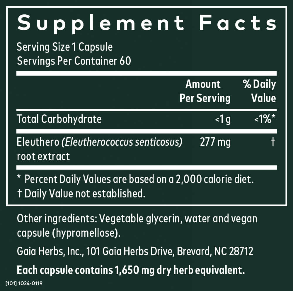 Eleuthero Root Capsules, Supplements: Energy/Stamina Support