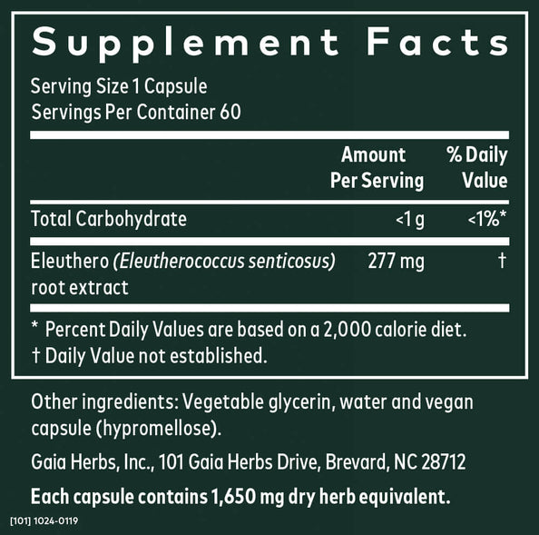 Eleuthero Root Capsules, Supplements: Energy/Stamina Support
