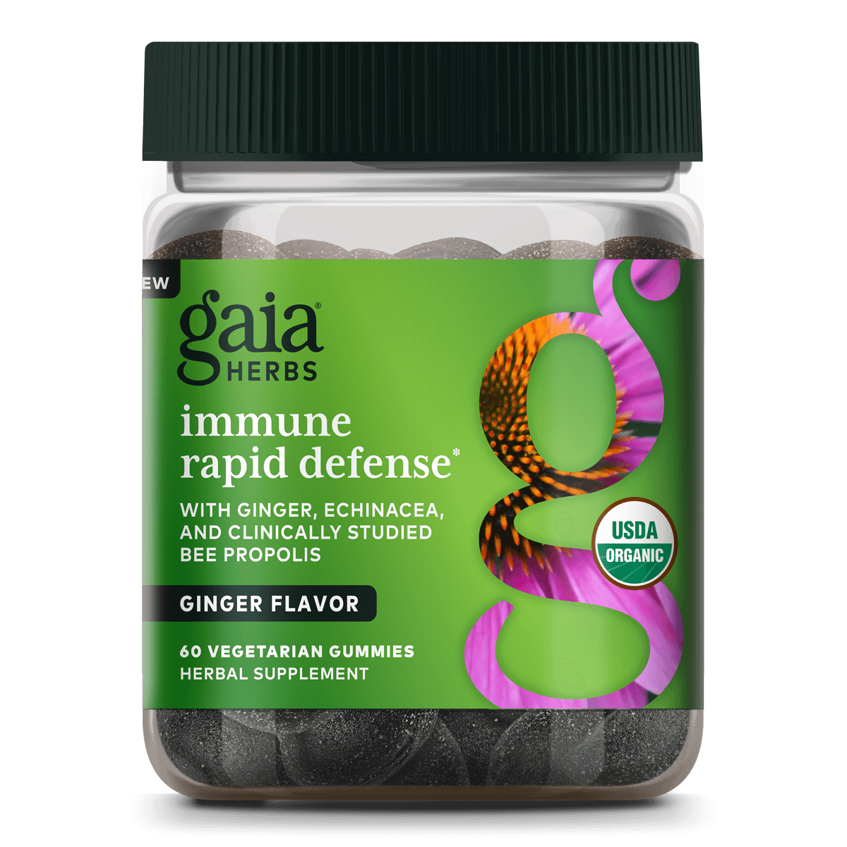 Immune Rapid Defense Gummies: Bee Propolis, Ginger, Echinacea: Gaia Herbs®