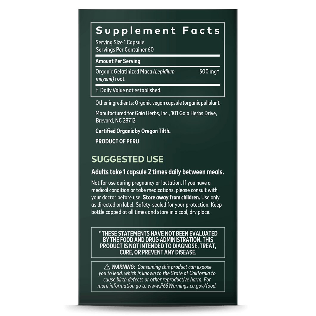Maca Root Pills- Energy, Performance Support | Gaia Herbs®: Gaia Herbs®