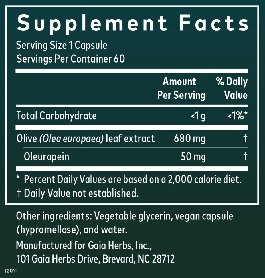 Olive Leaf Extract Pills: Maintain Immune System | Gaia Herbs