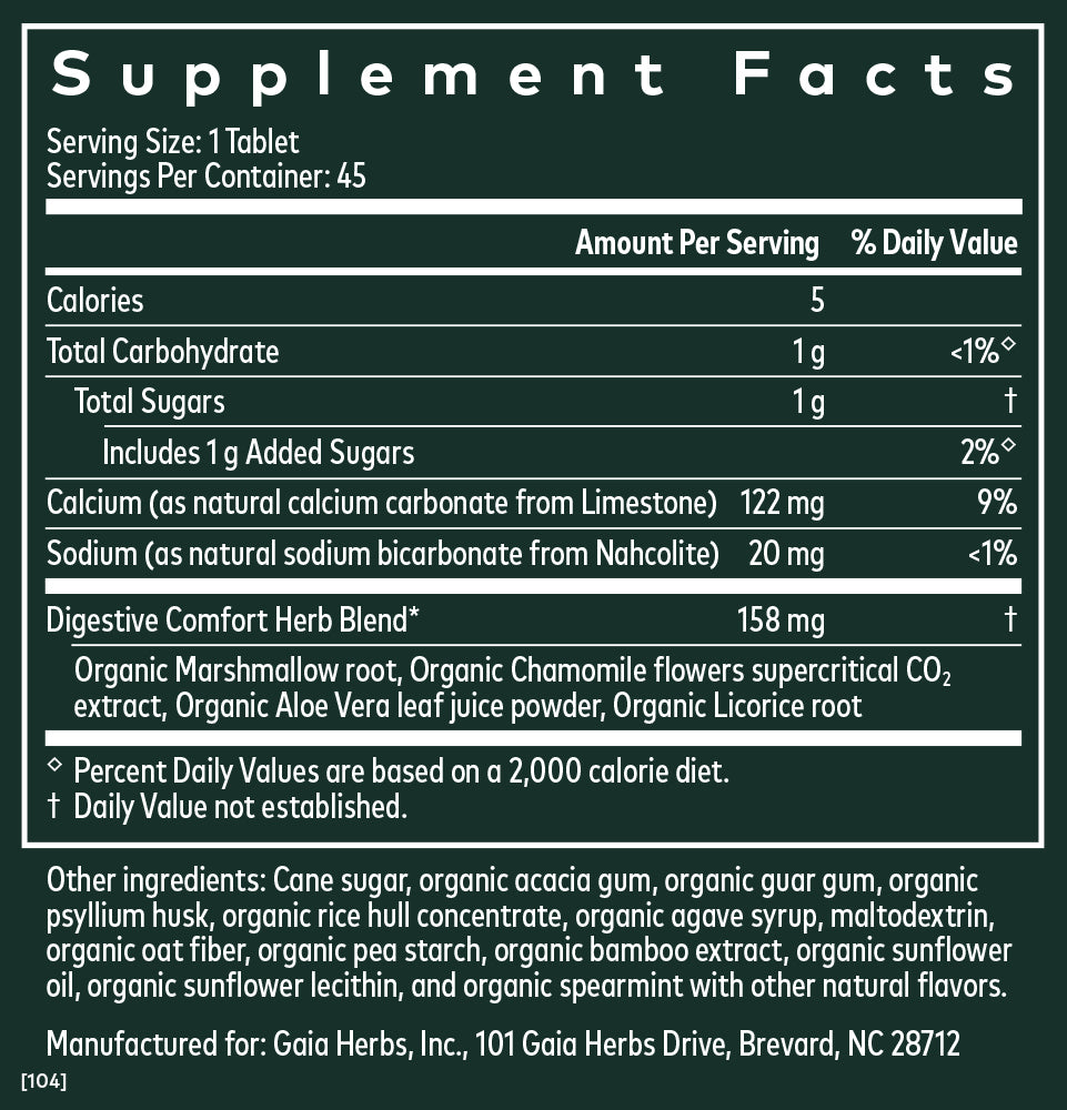 Acid Reflux & Indigestion Relief Tablets: Digestive Support